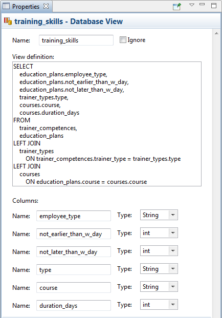 Database view | AnyLogic Help