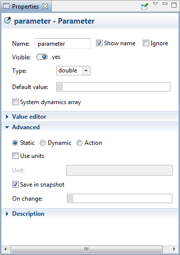 Properties view | AnyLogic Help