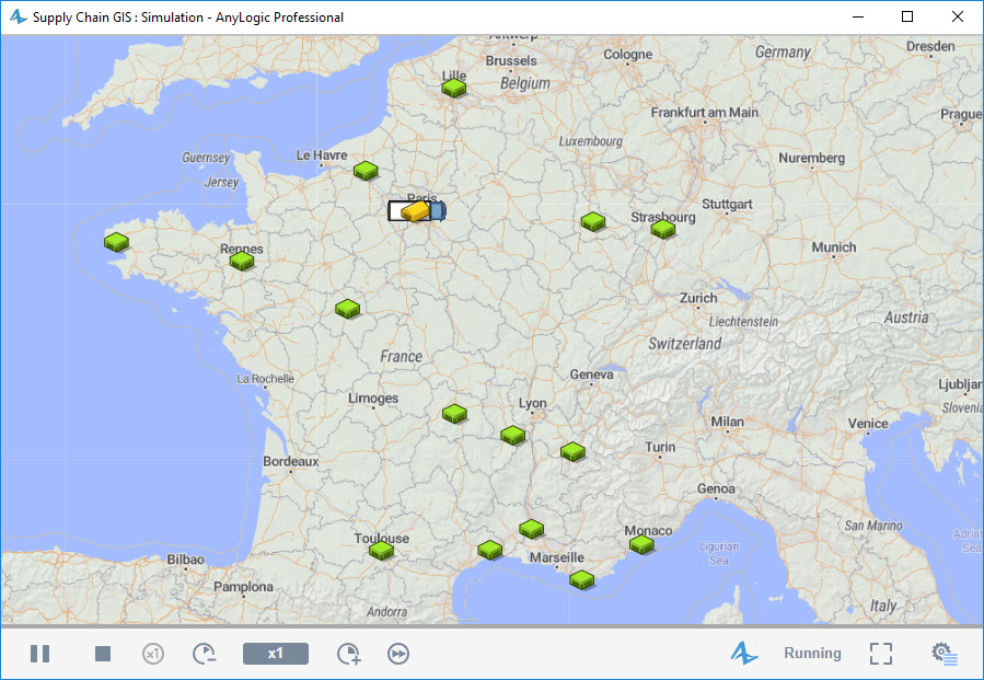 3. Adding trucks | AnyLogic Help